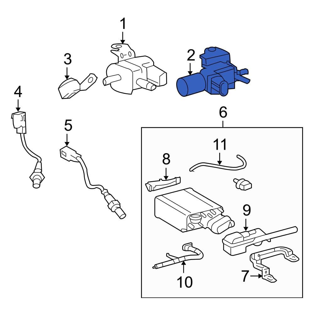 Toyota OE 258600S010 - Rear Exhaust Gas Recirculation (EGR) Vacuum ...