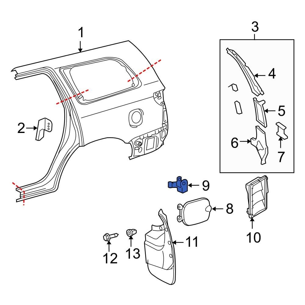 Toyota OE 7736635030 - Rear Fuel Door Spring