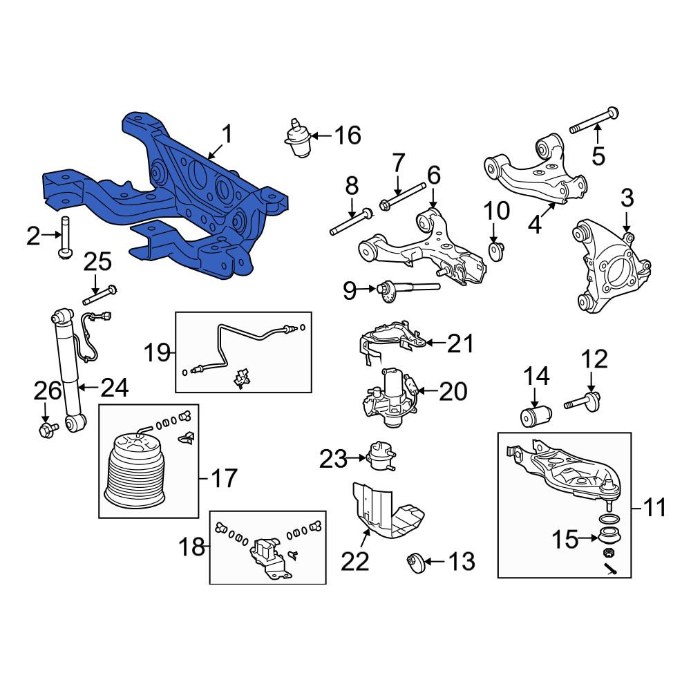 Toyota OE 512700C012 - Rear Suspension Subframe Crossmember