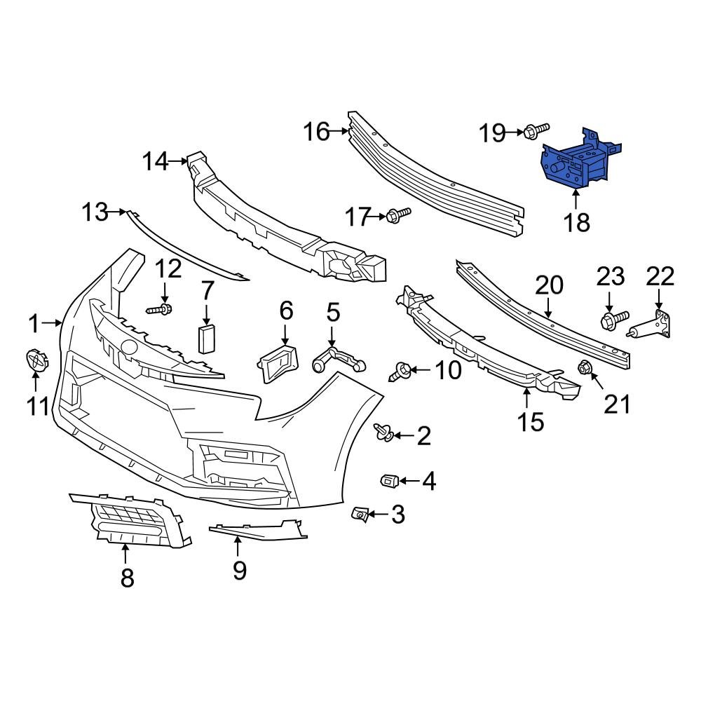 Toyota OE 5701302100 - Front Right Bumper Impact Bar Bracket