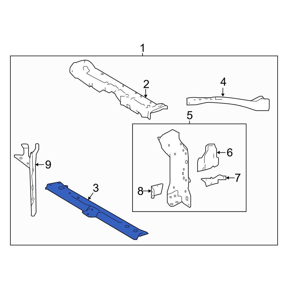 Toyota OE 5302802040 - Front Lower Radiator Support Tie Bar