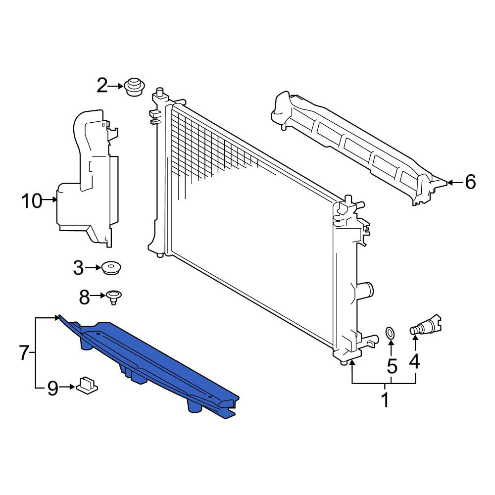 Toyota OE 165920T070 - Front Lower Radiator Support Baffle