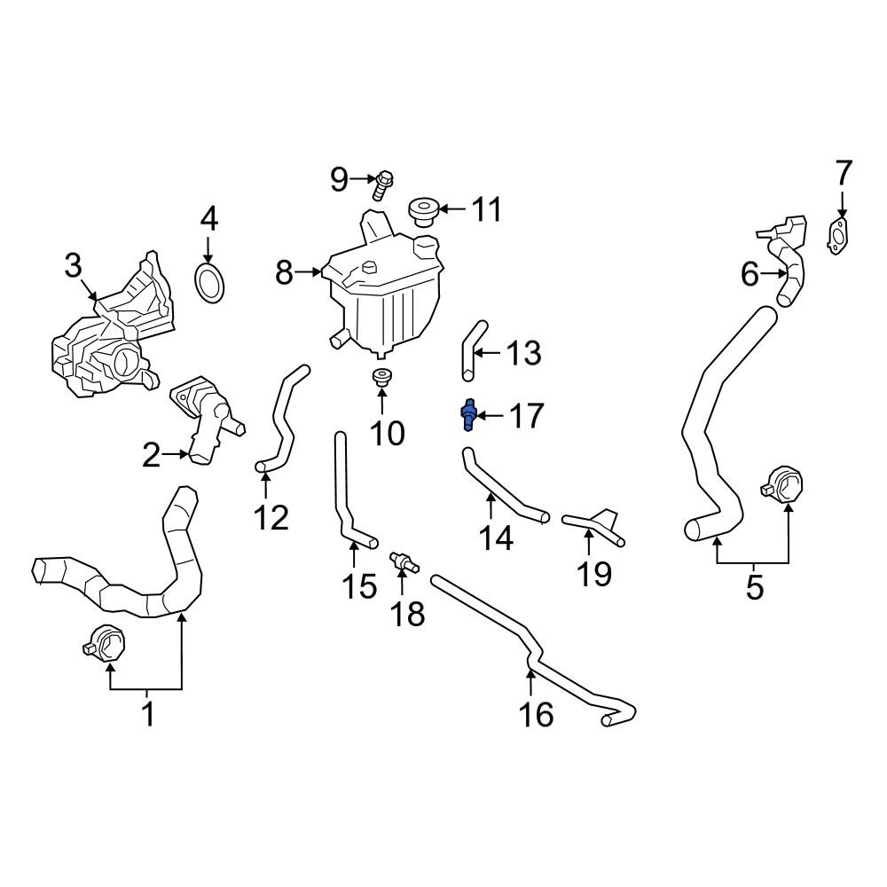 Toyota OE 16268F2010 - Cooling System Bypass Line Adapter