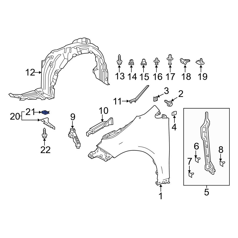 Toyota OE 5387947020 - Fender Liner Extension Clip