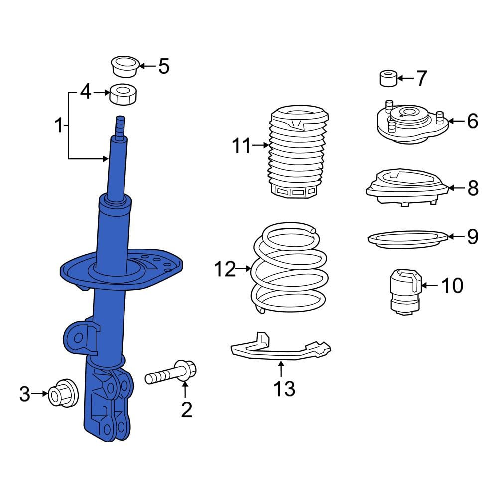 Toyota OE 485108Z401 - Front Right Suspension Strut
