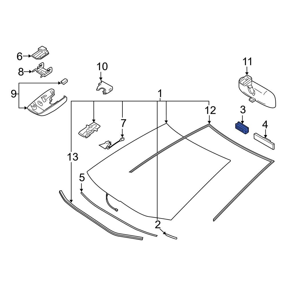 Toyota OE 5611530100 - Back Glass Spacer