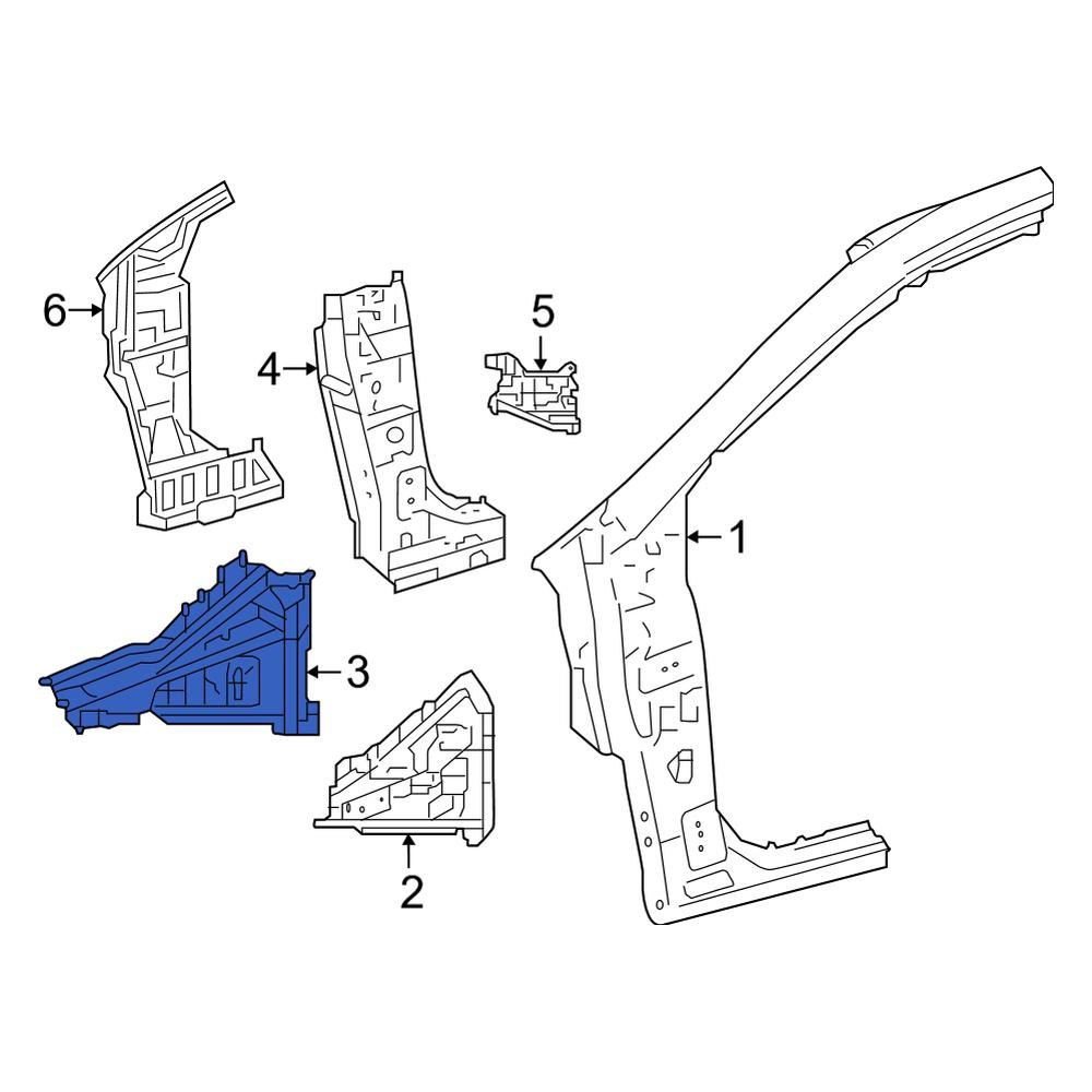 Toyota OE 6110702040 - Front Left Fender Apron Reinforcement