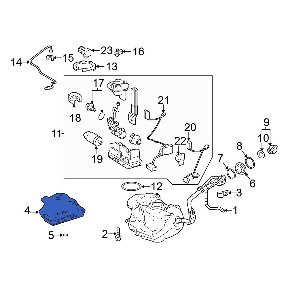 Toyota OE 7760610060 - Lower Fuel Tank Shield