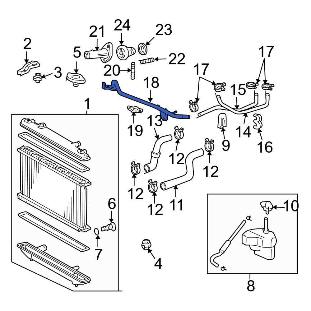 Toyota OE 1626828010 - Engine Coolant Bypass Pipe