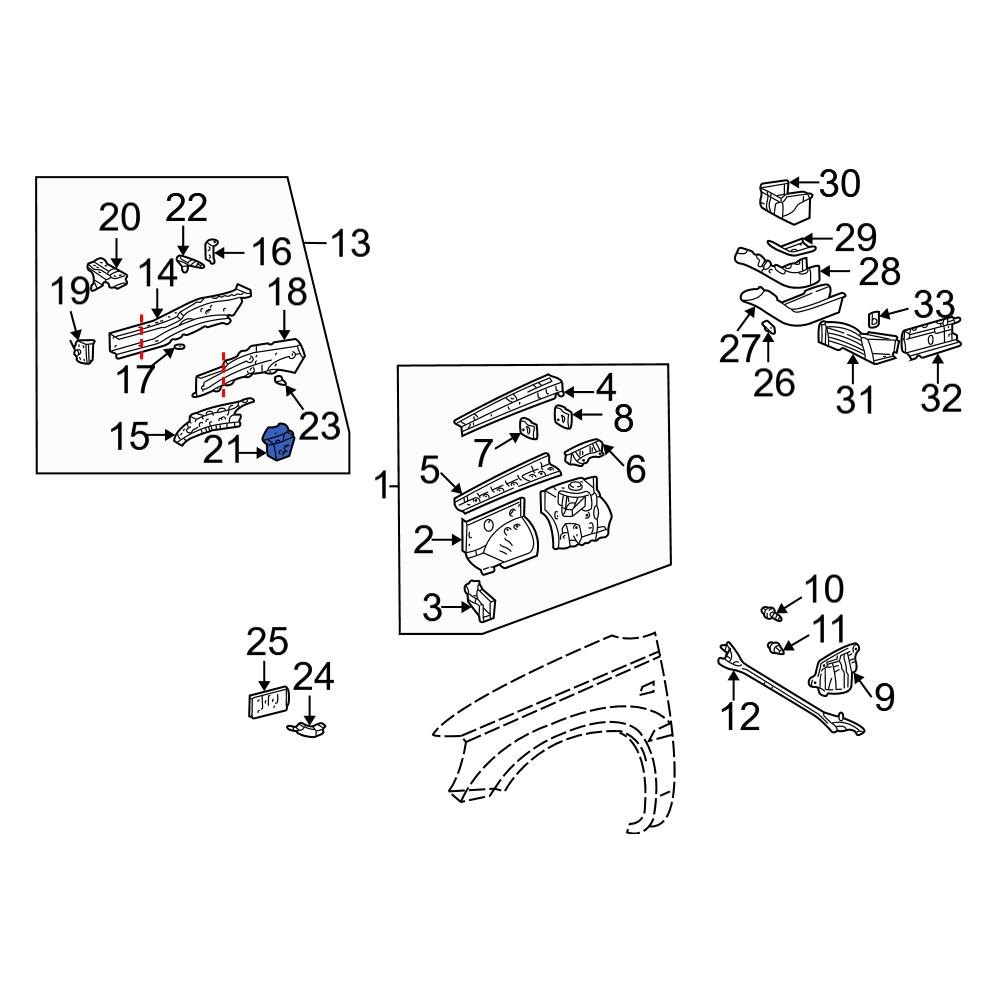 Toyota OE 571060E010 - Front Left Frame Side Member Bracket