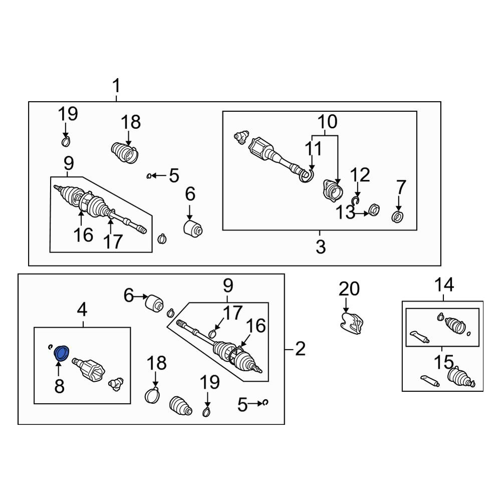 Toyota OE 4133628020 - Front Left CV Joint Oil Seal Dust Shield
