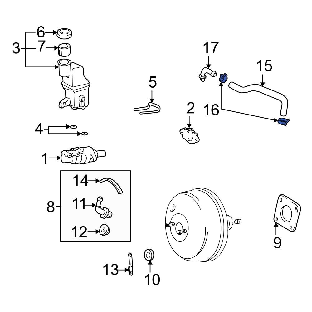 Toyota OE 9613341500 - Power Brake Booster Vacuum Hose Clamp