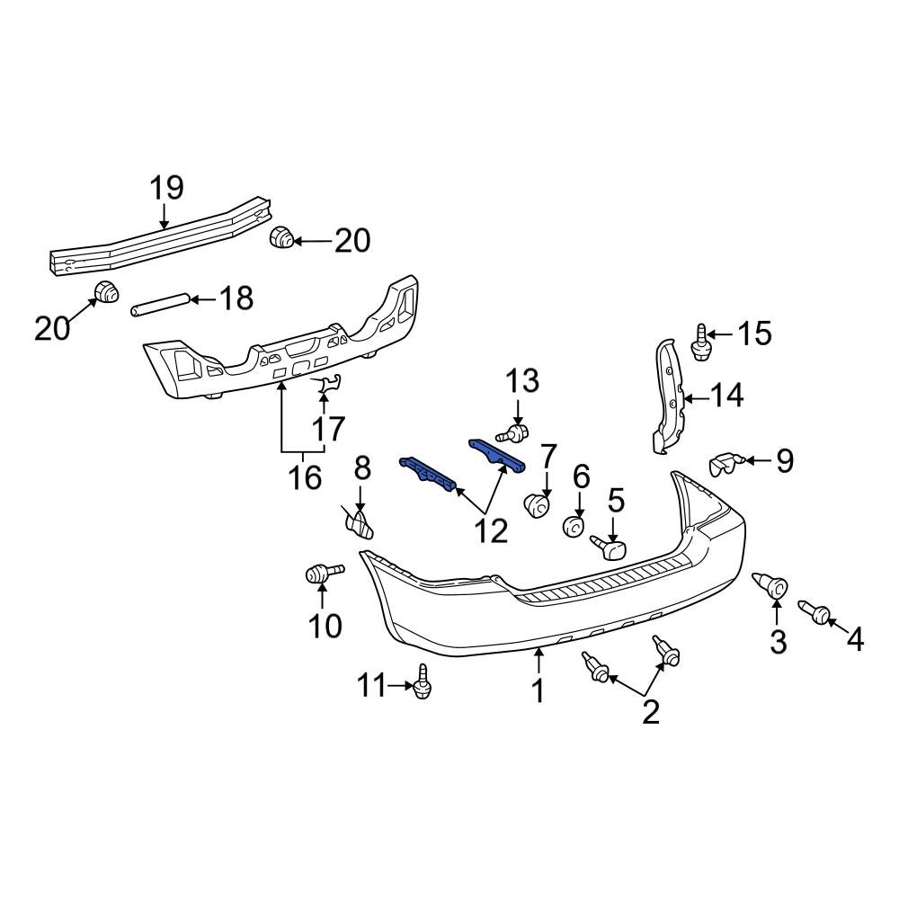 Toyota OE 5257648010 - Rear Left Bumper Cover Support Rail