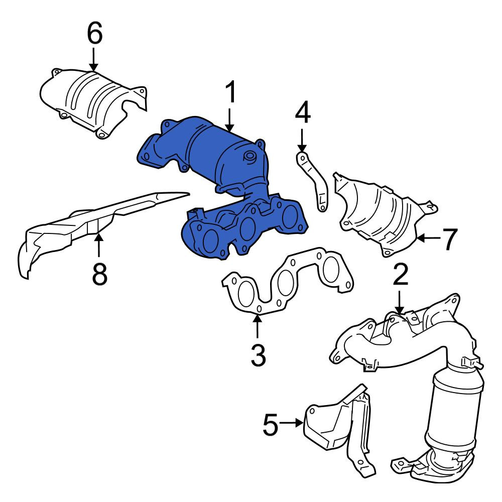 Toyota OE 2505120040 - Right Catalytic Converter with Integrated ...