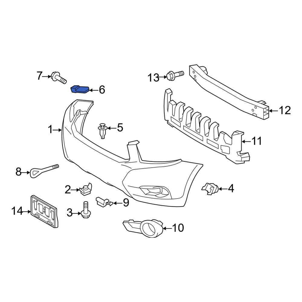 Toyota OE 521450E030 - Front Right Bumper Cover Reinforcement Bracket