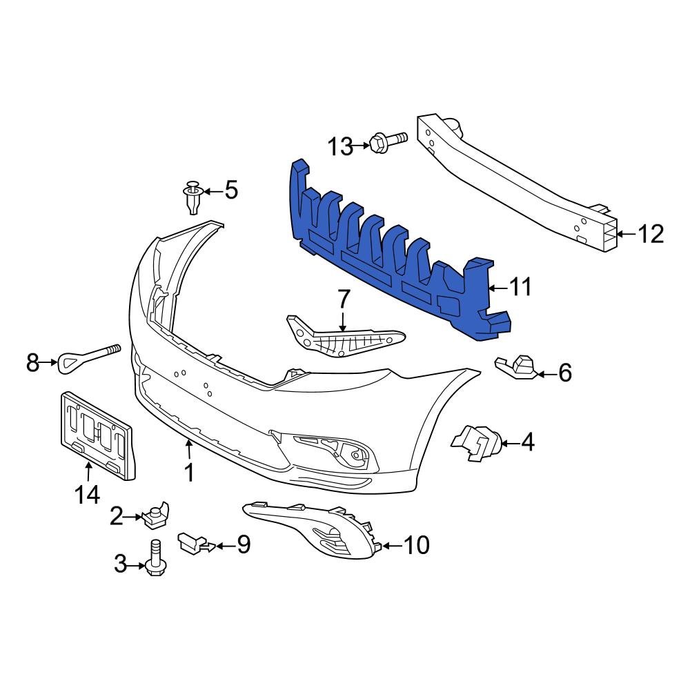Toyota OE 526110E050 - Front Bumper Impact Absorber
