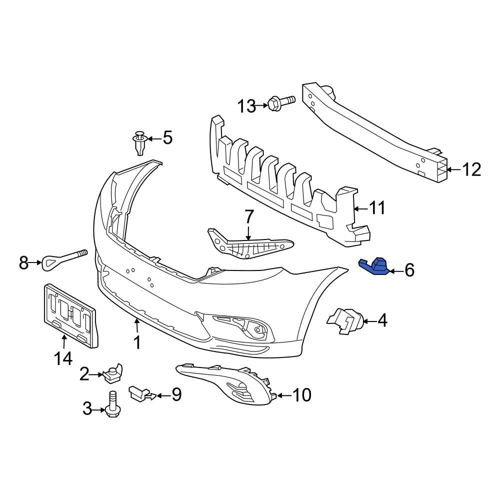 Toyota OE 525220E010 - Front Upper Bumper Cover Retainer