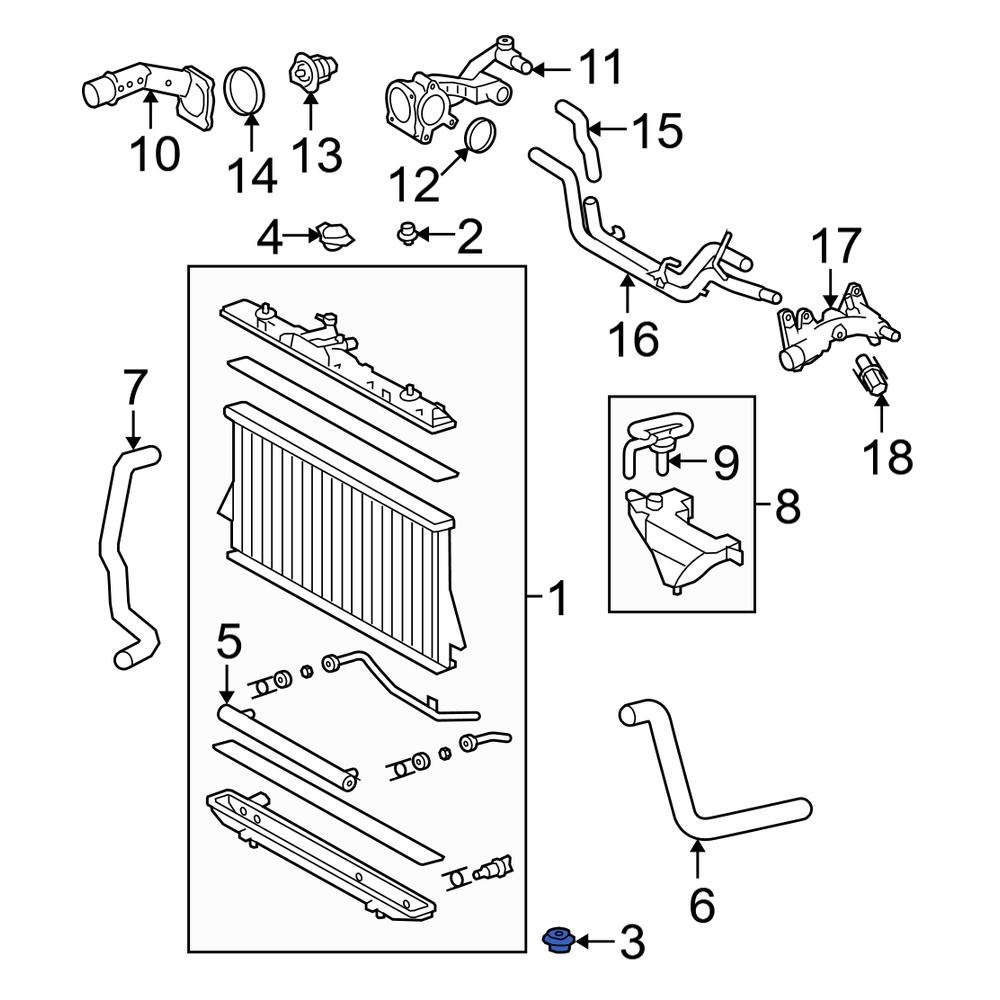 Toyota OE 165350A090 - Lower Radiator Insulator
