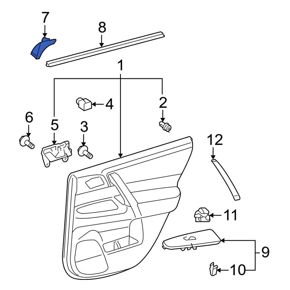 Toyota OE 676730E010 - Rear Right Door Opening Trim
