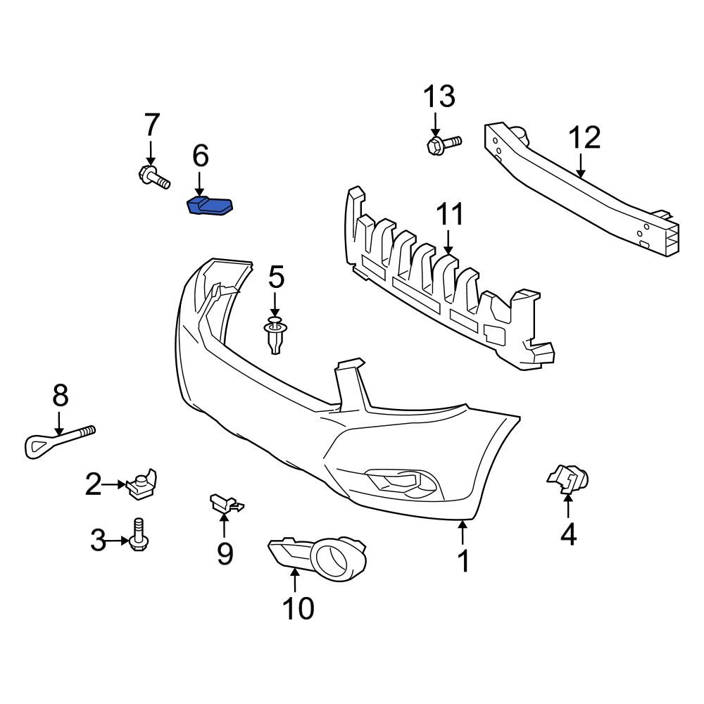 Toyota OE 521450E030 - Front Right Bumper Cover Reinforcement Bracket