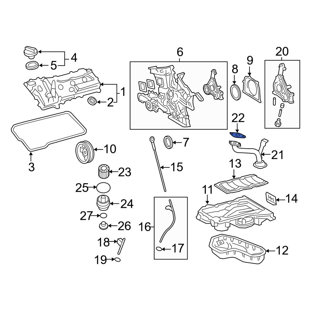 Toyota OE 151470P020 - Engine Oil Pump Pickup Tube Gasket