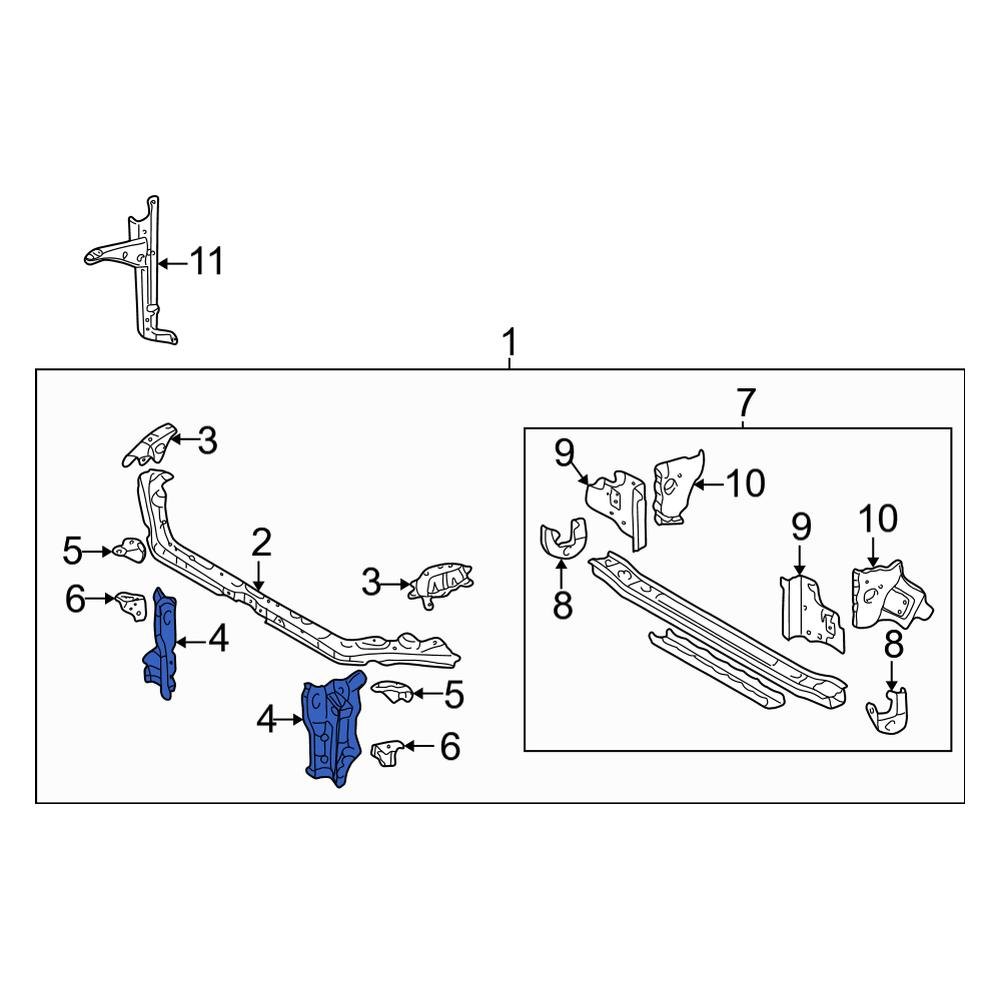 Toyota OE 5321202080 - Front Left Radiator Support Side Panel