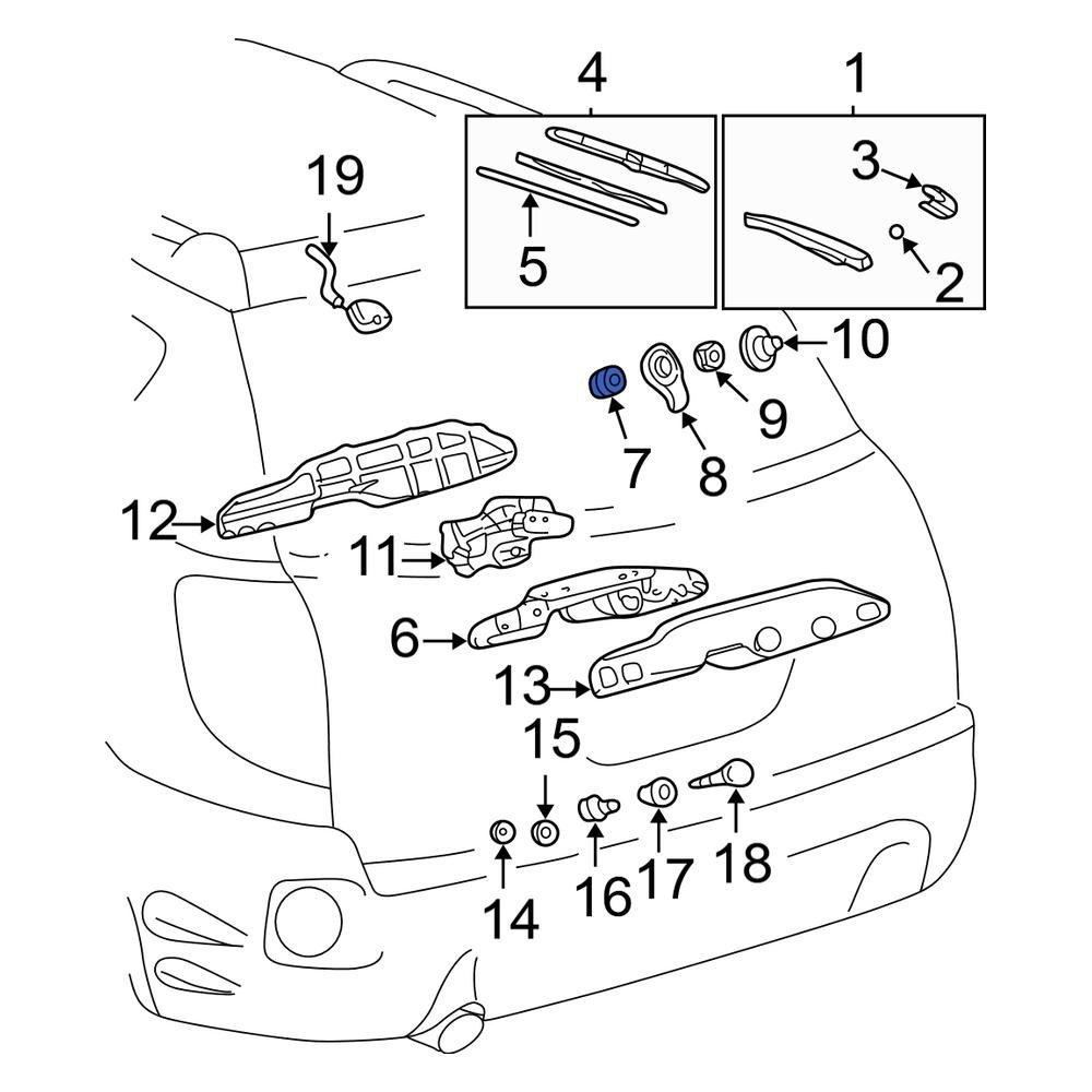 Toyota OE 8514332290 - Back Glass Wiper Motor Insulator