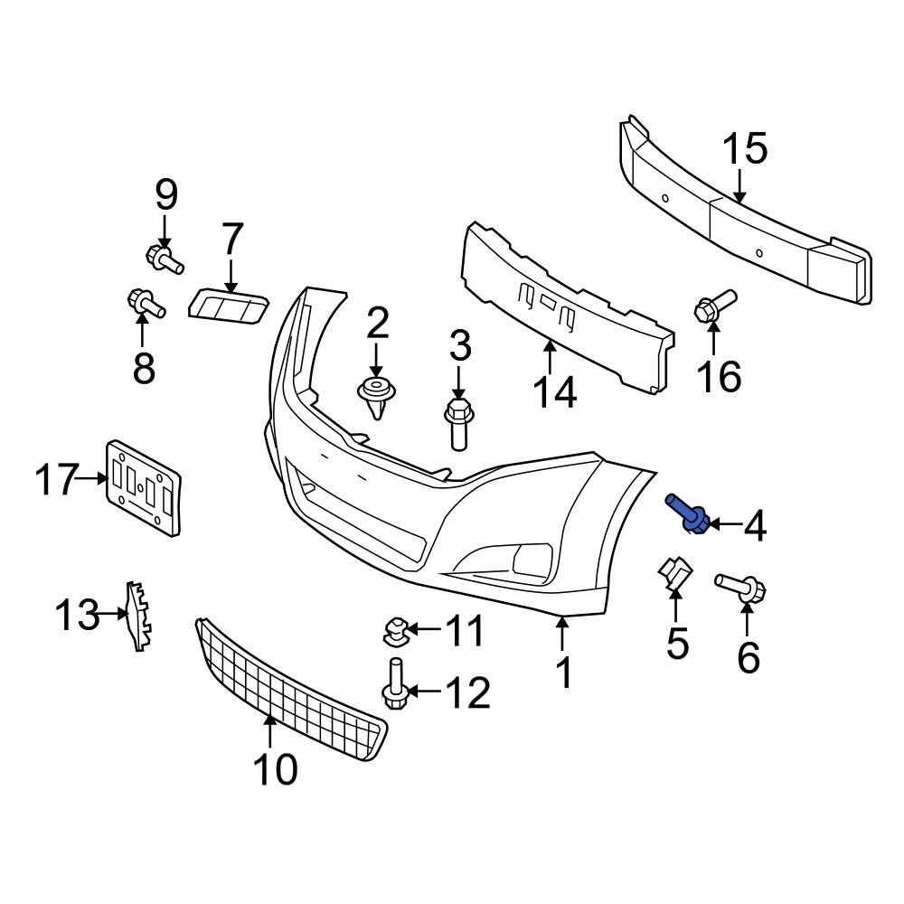 Toyota OE 9015950002 - Rear Upper Bumper Cover Screw