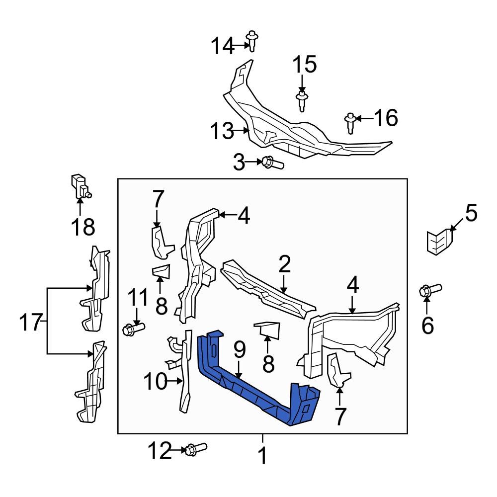 Toyota OE 5710407022 - Front Lower Radiator Support Tie Bar