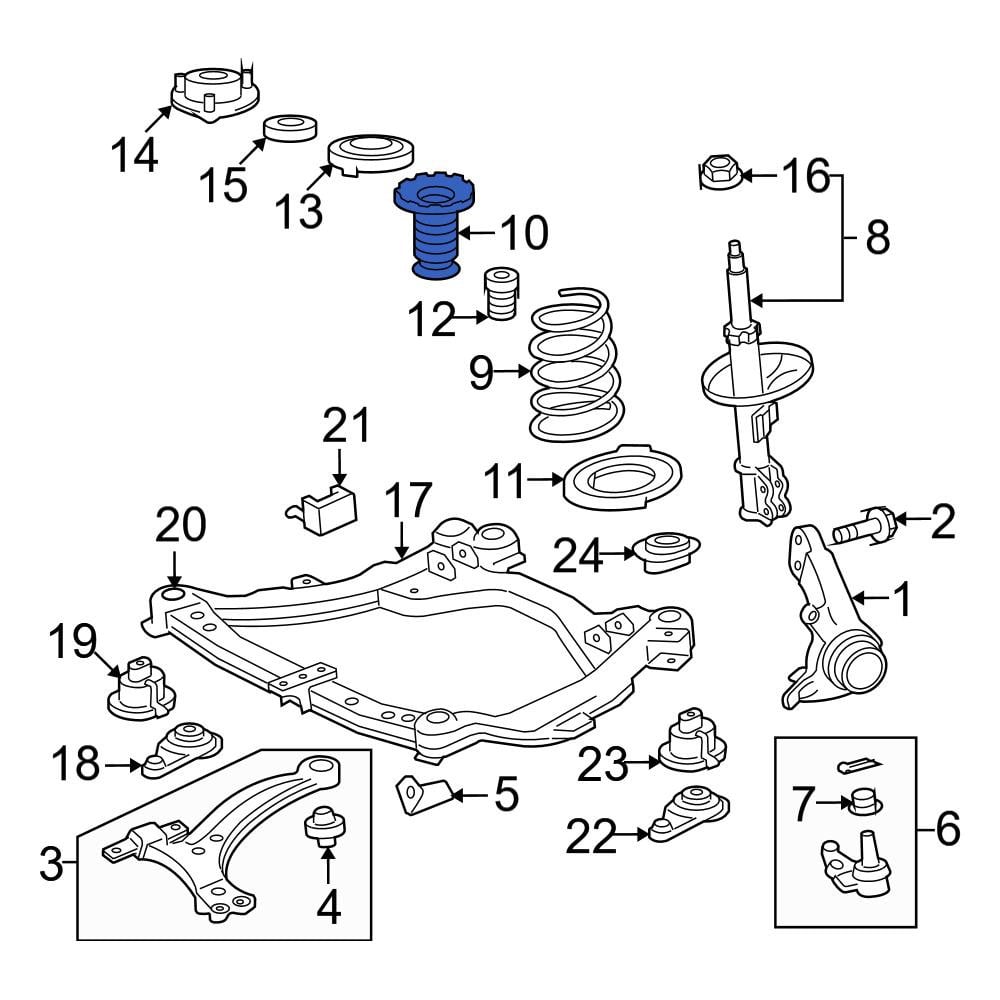 Toyota OE 481570E010 - Front Upper Coil Spring Insulator
