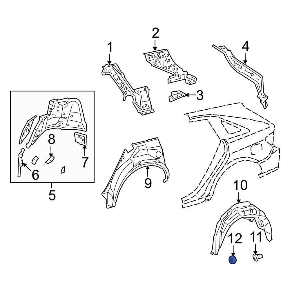 Toyota OE 6561307010 - Quarter Panel Splash Shield Clip
