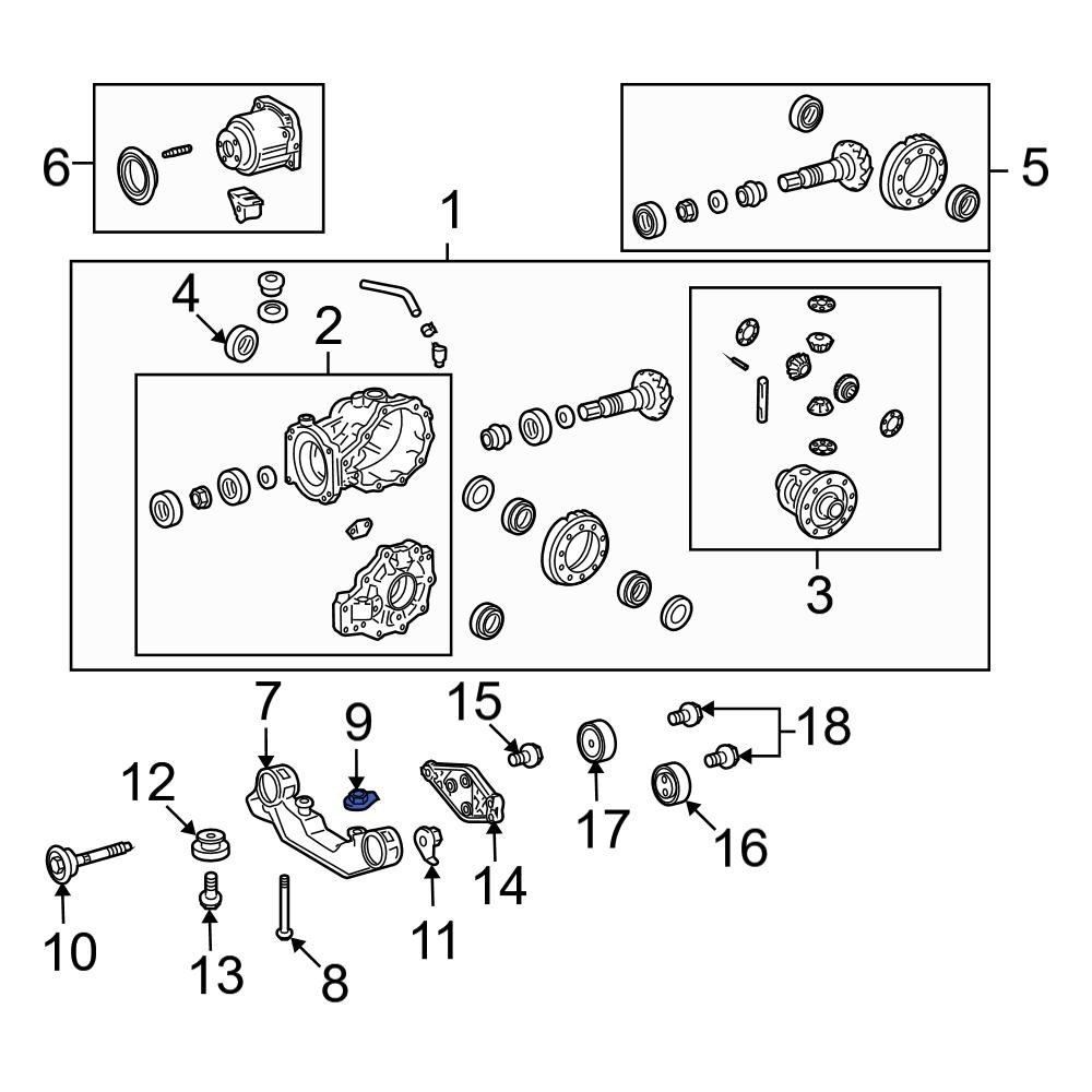 Toyota OE 9008017228 - Differential Housing Support Nut