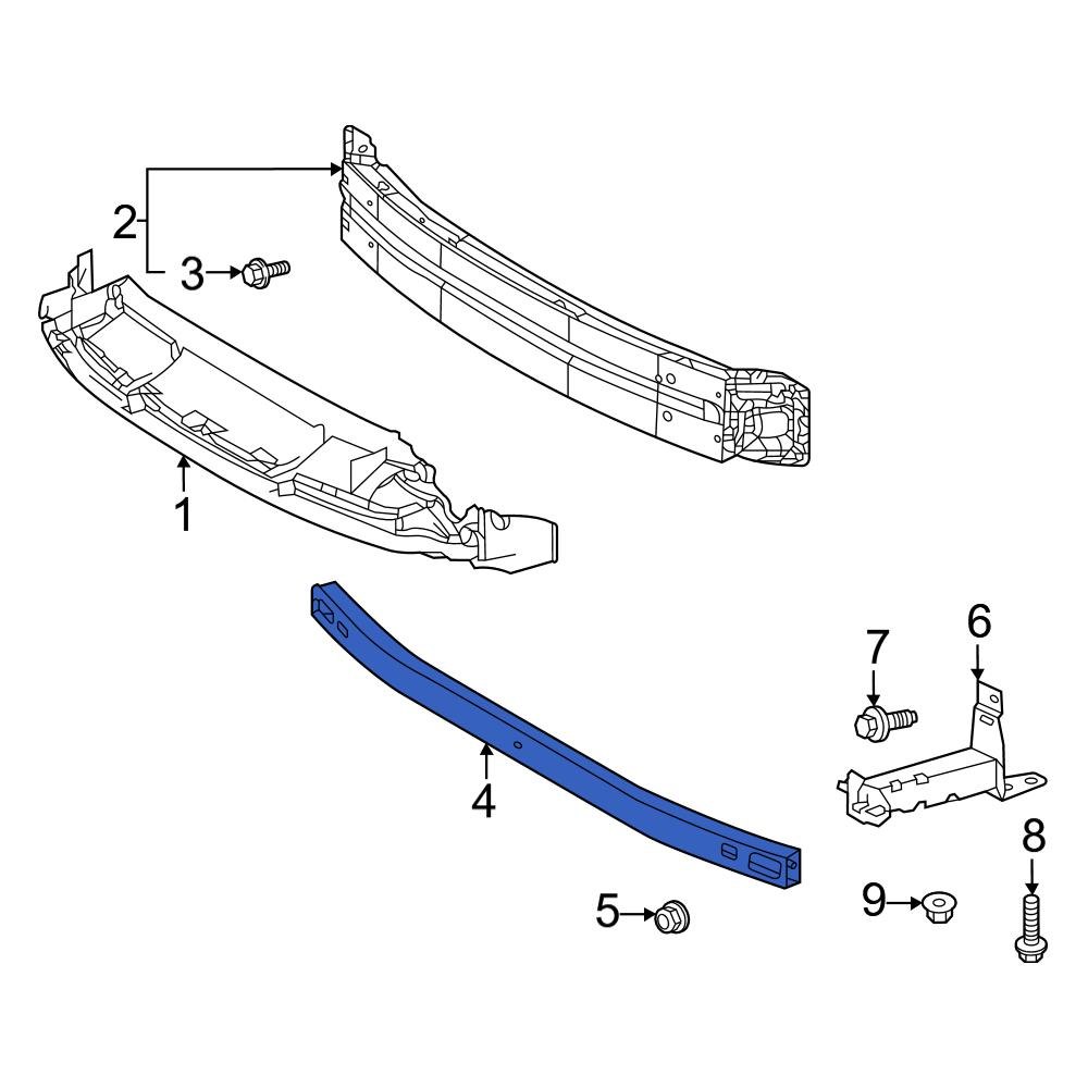 Toyota OE 521320R070 - Front Lower Bumper Impact Bar