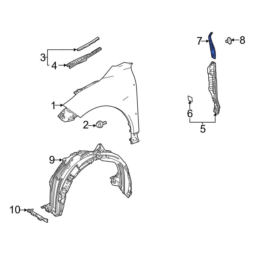 Toyota OE 5388348060 - Front Left Inner Fender Seal