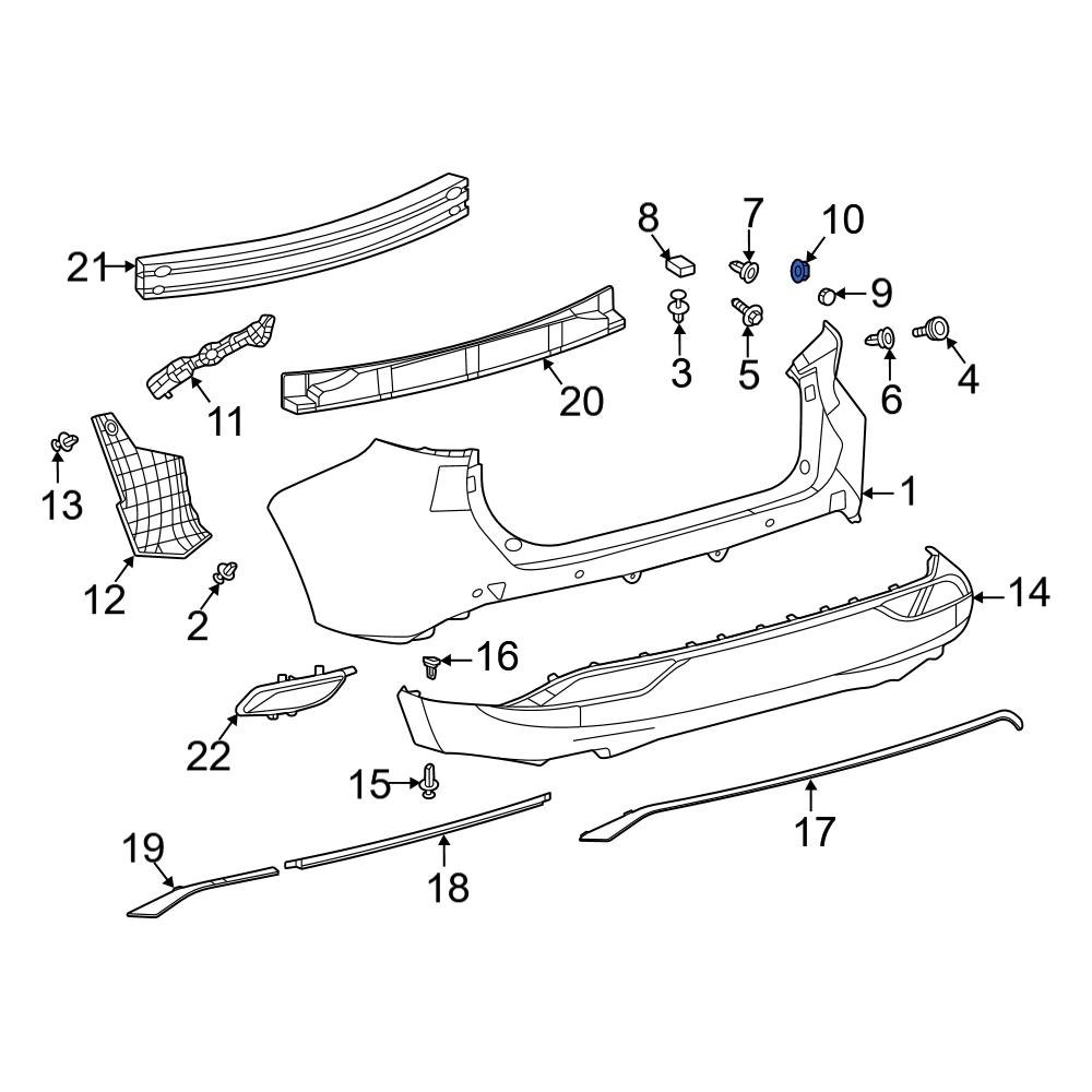 Toyota OE 7682860030 - Rear Upper Bumper Cover Nut