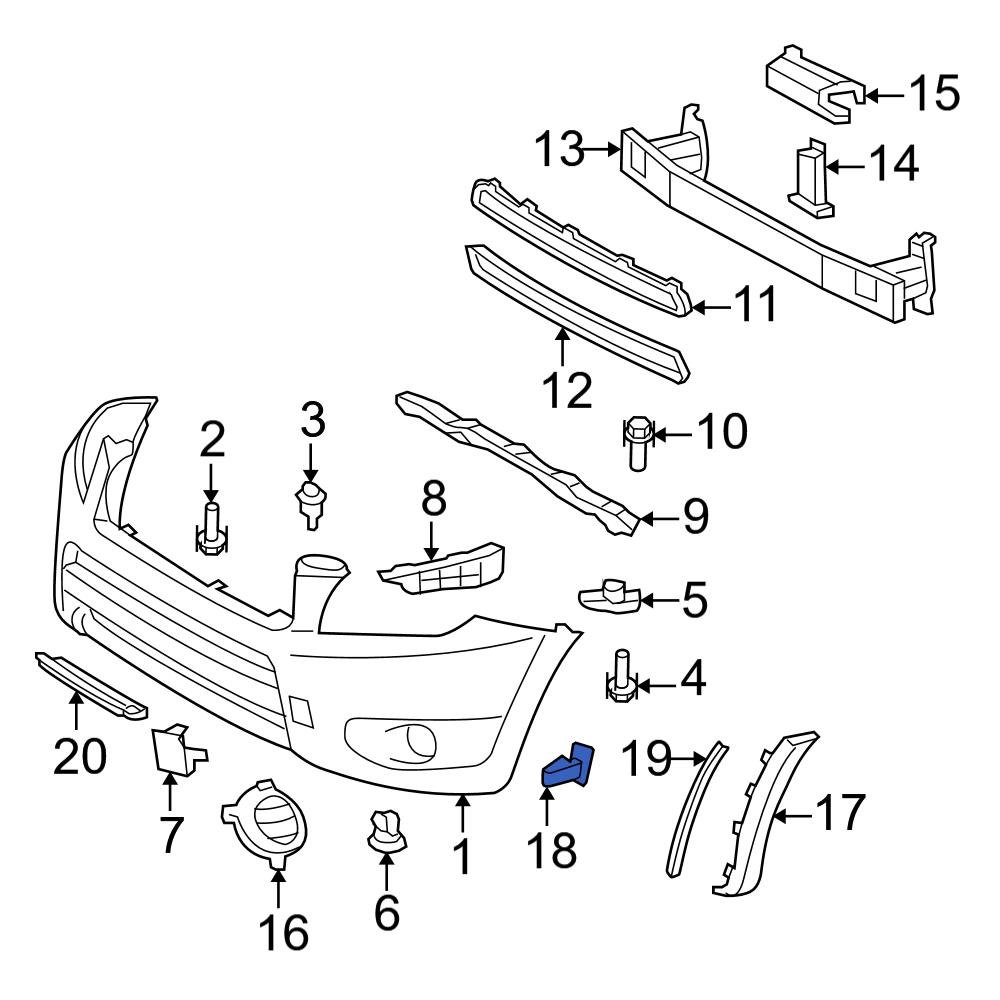Toyota OE 753920R010 - Lower Bumper Cover Retainer