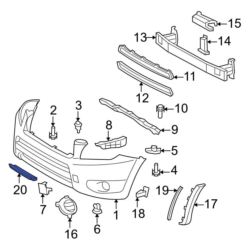 Toyota OE 521110R030 - Front Bumper Face Bar Reinforcement Beam
