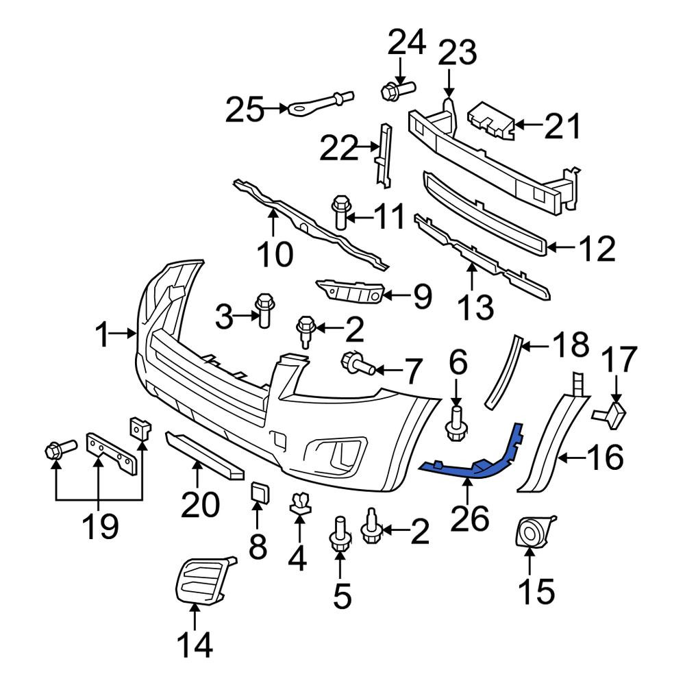 Toyota OE 526720R010 - Front Left Bumper Cover Bracket