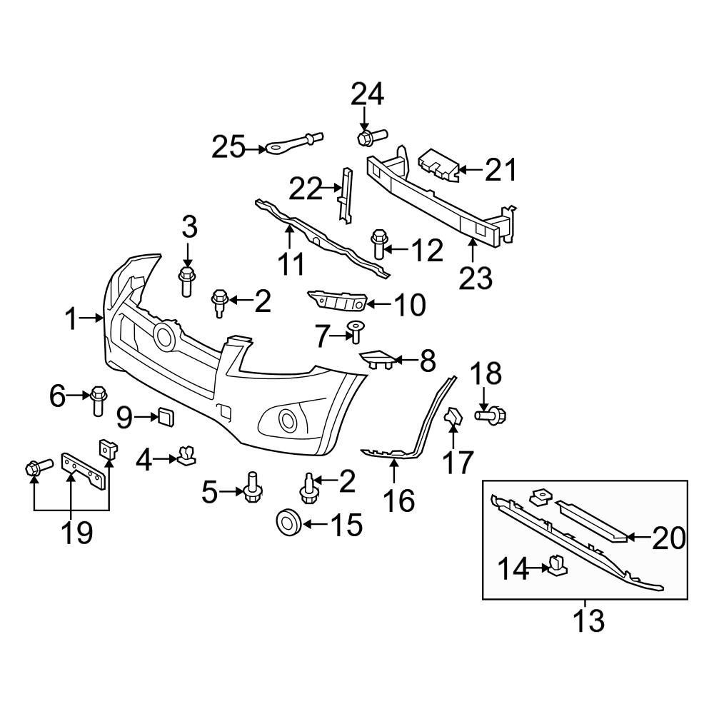 Toyota OE 521110R030 - Front Bumper Face Bar Reinforcement Beam