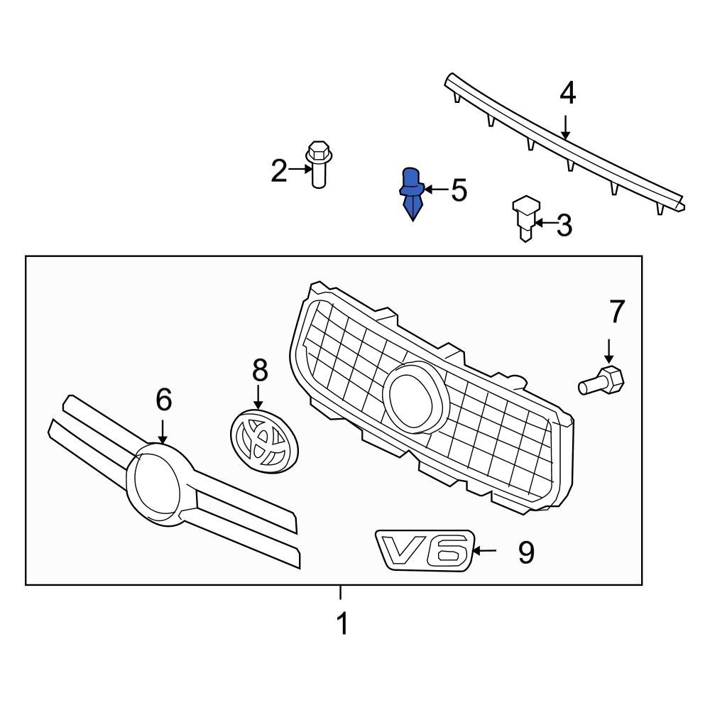 Toyota OE 533840R010 - Upper Grille Insulator