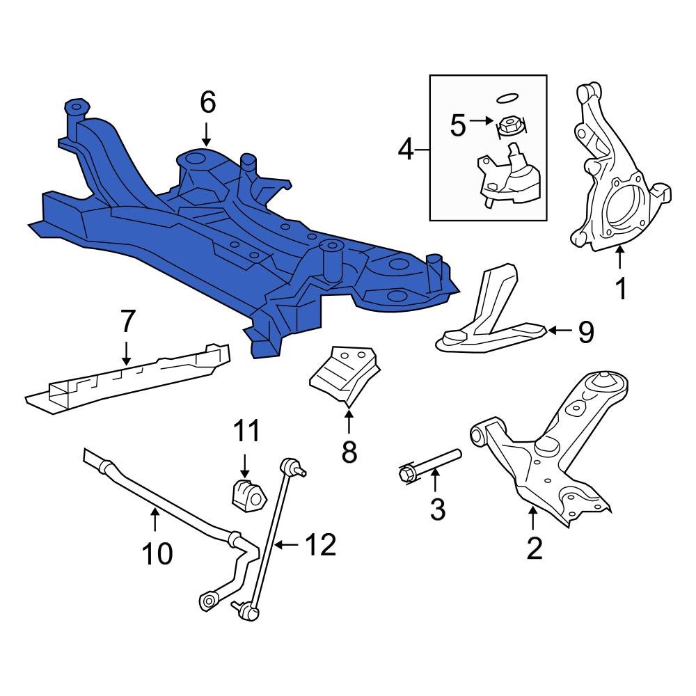 Toyota OE 512010R011 - Front Suspension Subframe Crossmember