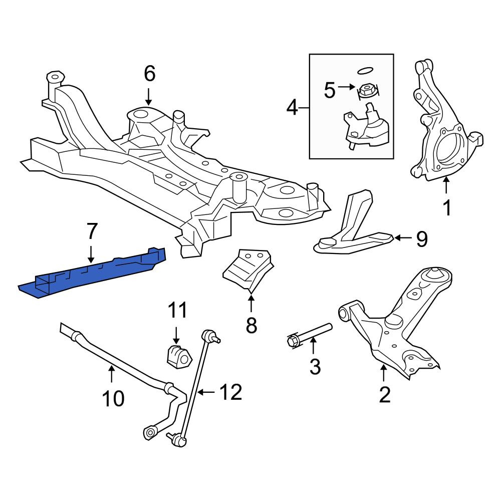 Toyota OE 5110842010 - Front Left Suspension Crossmember Reinforcement