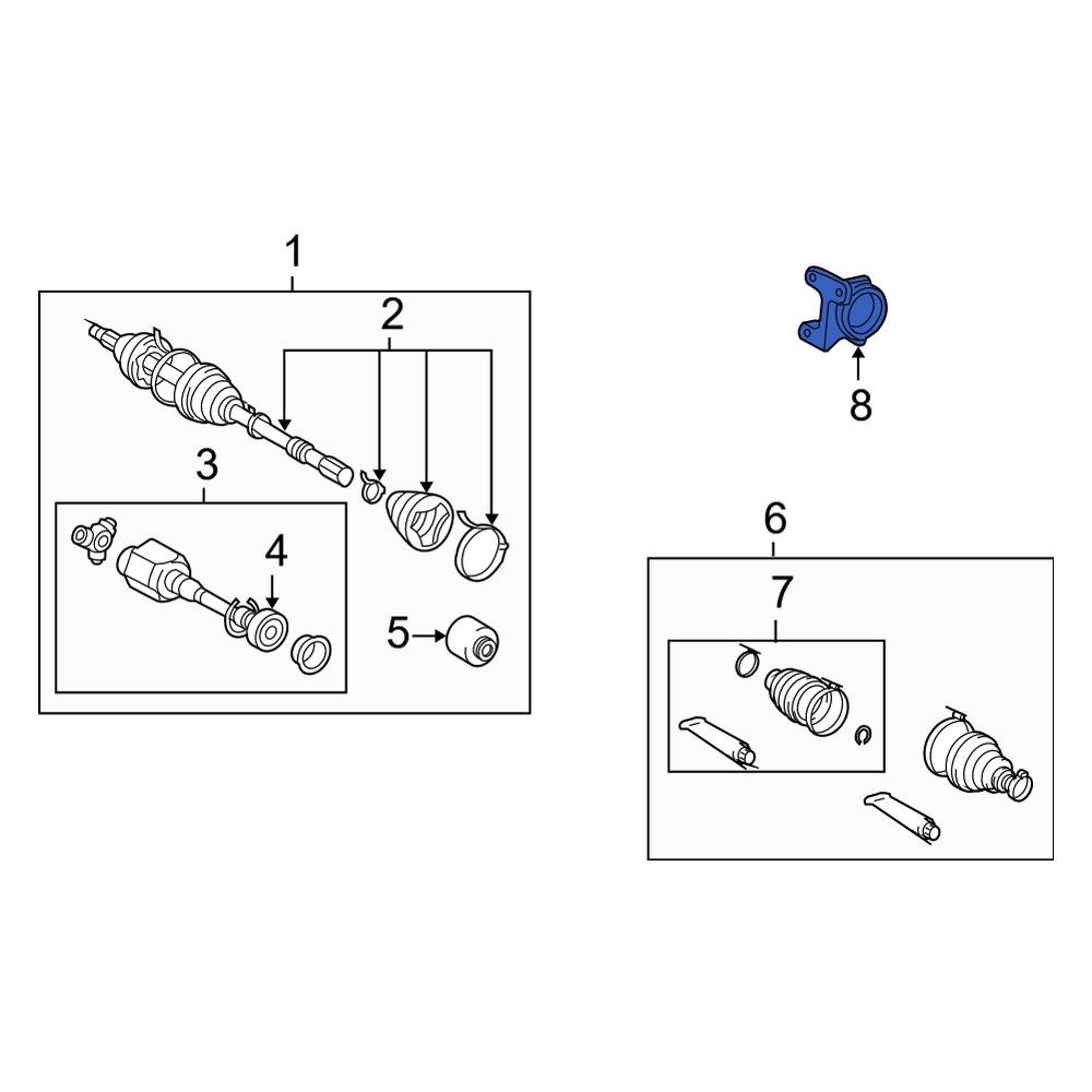 Toyota OE 4345742070 - Front Right CV Axle Shaft Carrier Bearing Bracket