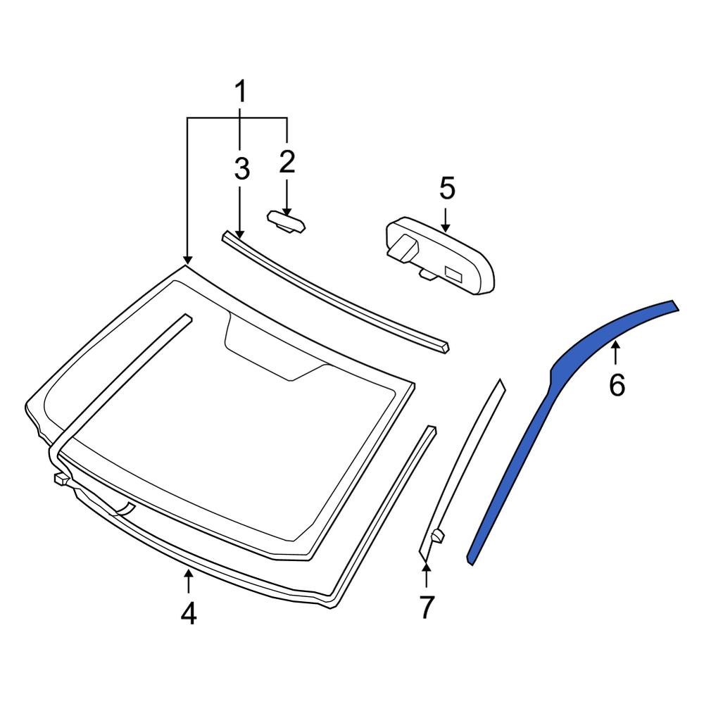Toyota OE 7554342010 - Front Right Windshield Molding
