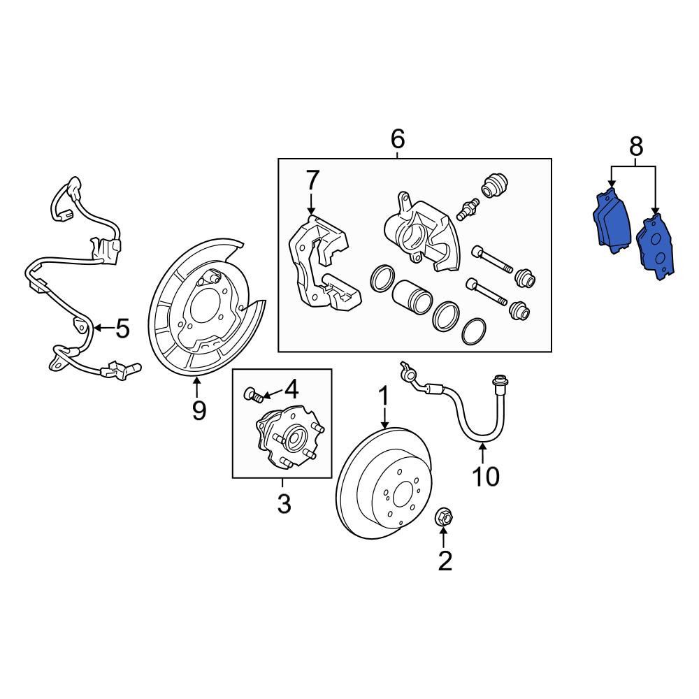 Toyota OE 0446642060 - Rear Disc Brake Pad Set