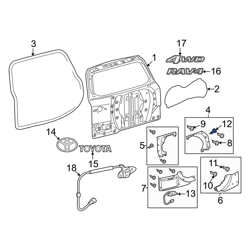 Toyota OE 768270R010 - Rear Door Molding Clip