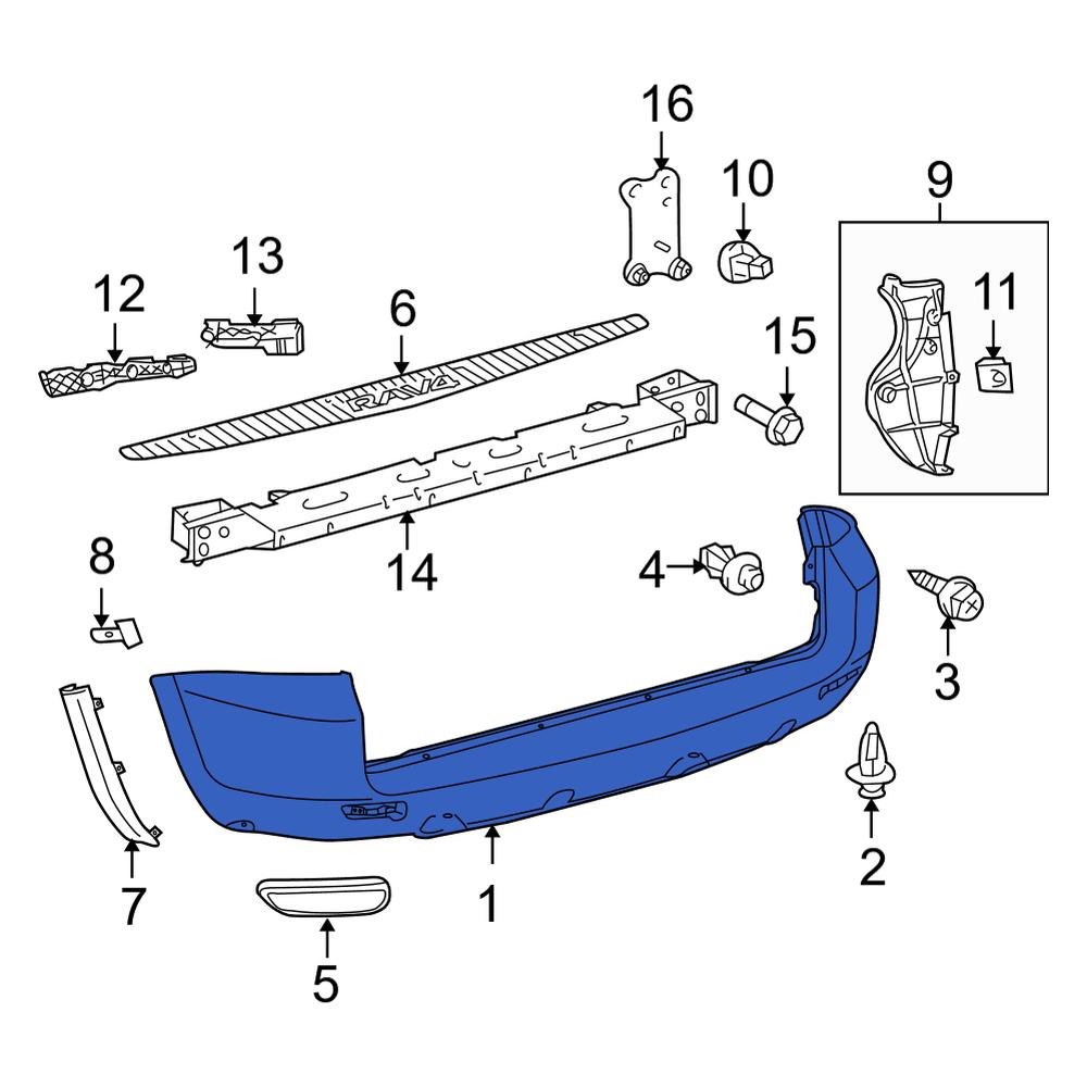 Toyota OE 521590R901 - Rear Bumper Cover