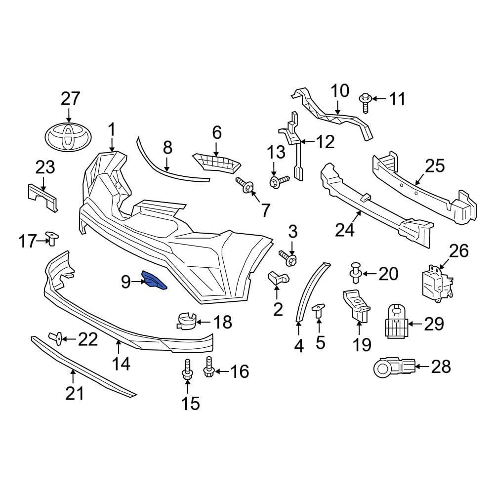 Toyota OE 532860R080 - Front Left Tow Eye Cap