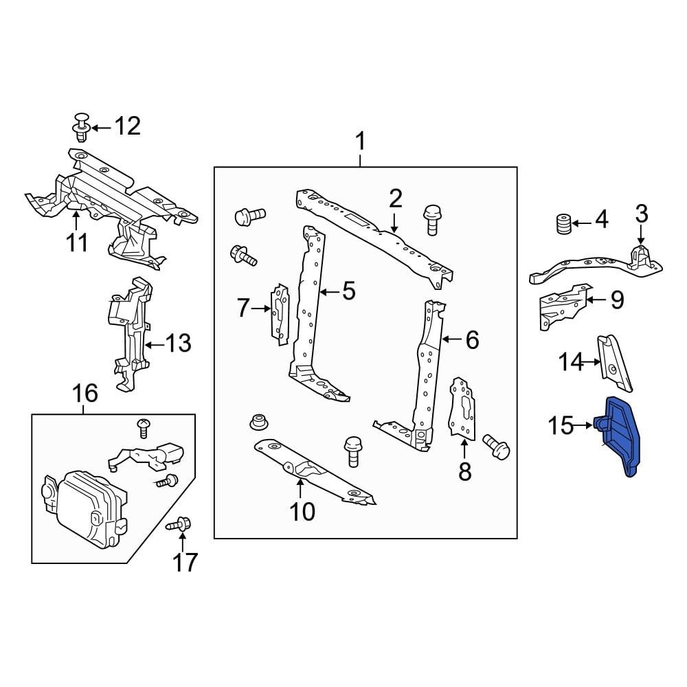 Toyota OE 531530R010 - Front Right Radiator Support Air Deflector