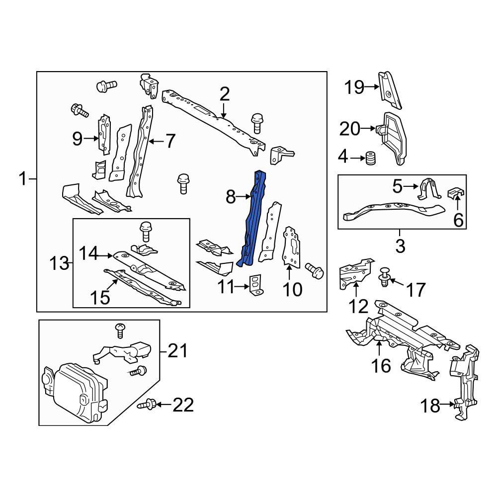 Toyota OE 532120R905 - Front Left Radiator Support Side Panel